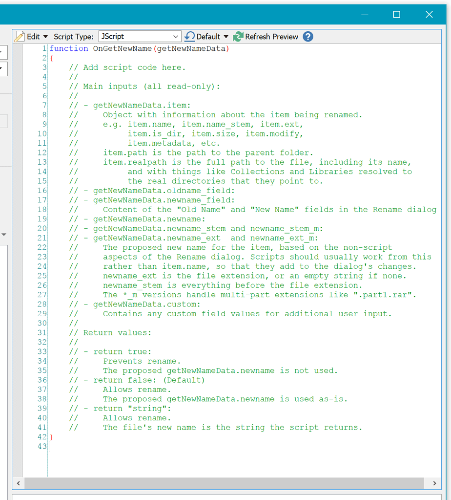 Rename Scripts In Jscript Vbscript And Perlscript Rename Presets