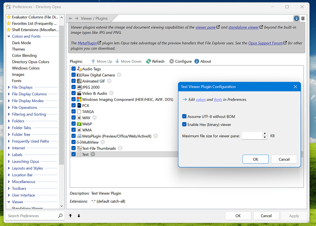 Issue with viewer plugins - Help & Support - Directory Opus Resource Centre