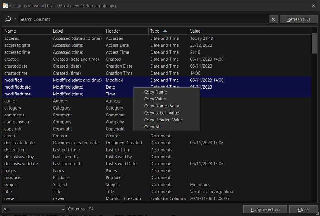 Columns Viewer - Buttons/Scripts - Directory Opus Resource Centre