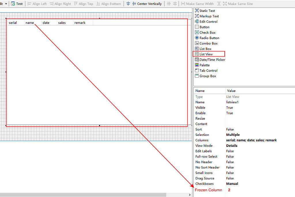 How to set column freezing and styling in a ListView? - Help & Support ...