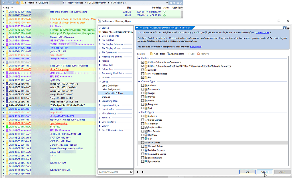 Specific Folder Label Assignments - Help & Support - Directory Opus ...