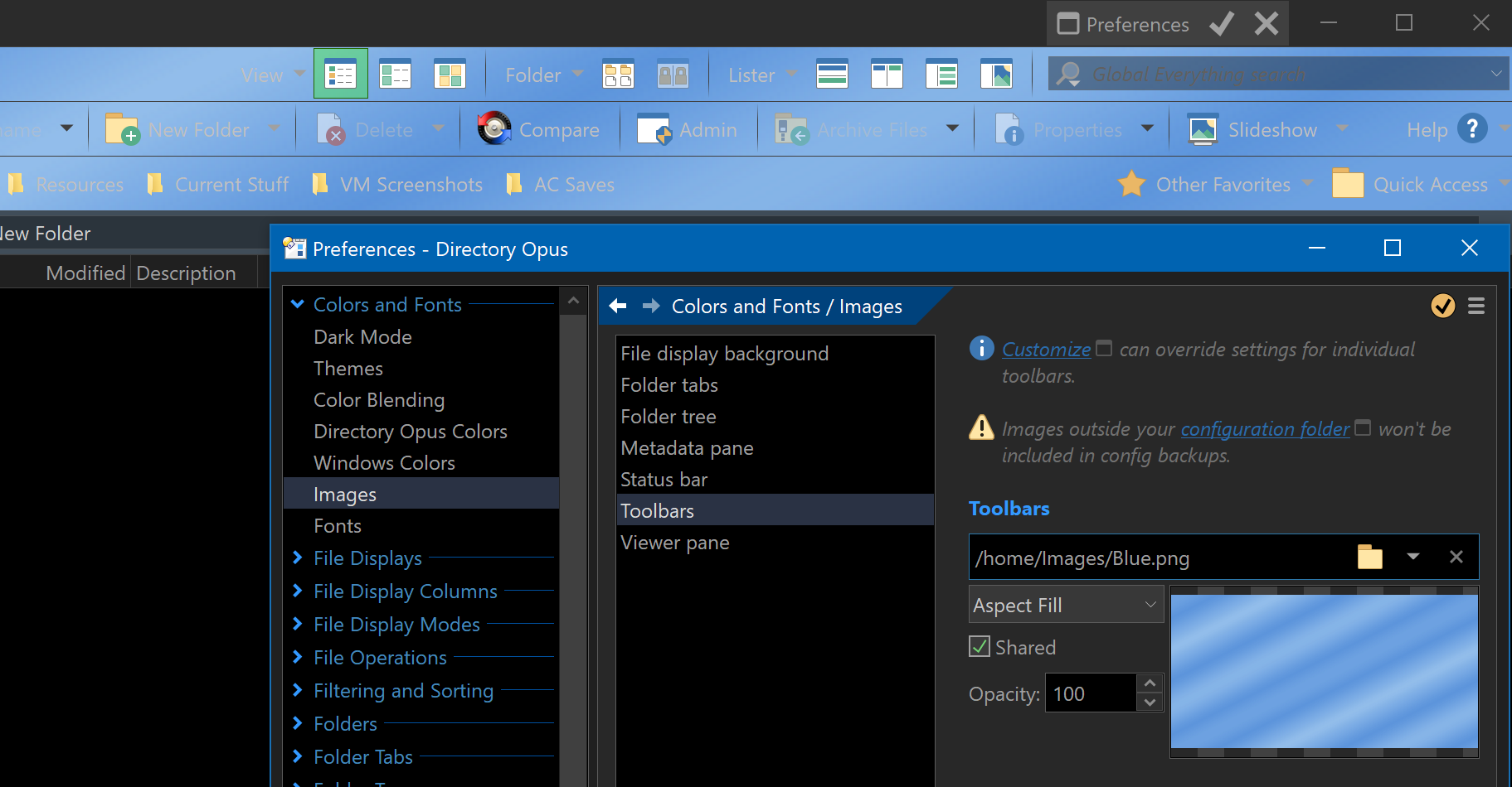 Grouped/unified toolbar backgrounds - Help & Support - Directory Opus ...