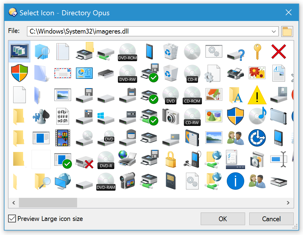 How Do I Find And Add My Own Icons For Labels Help Support Directory Opus Resource Centre